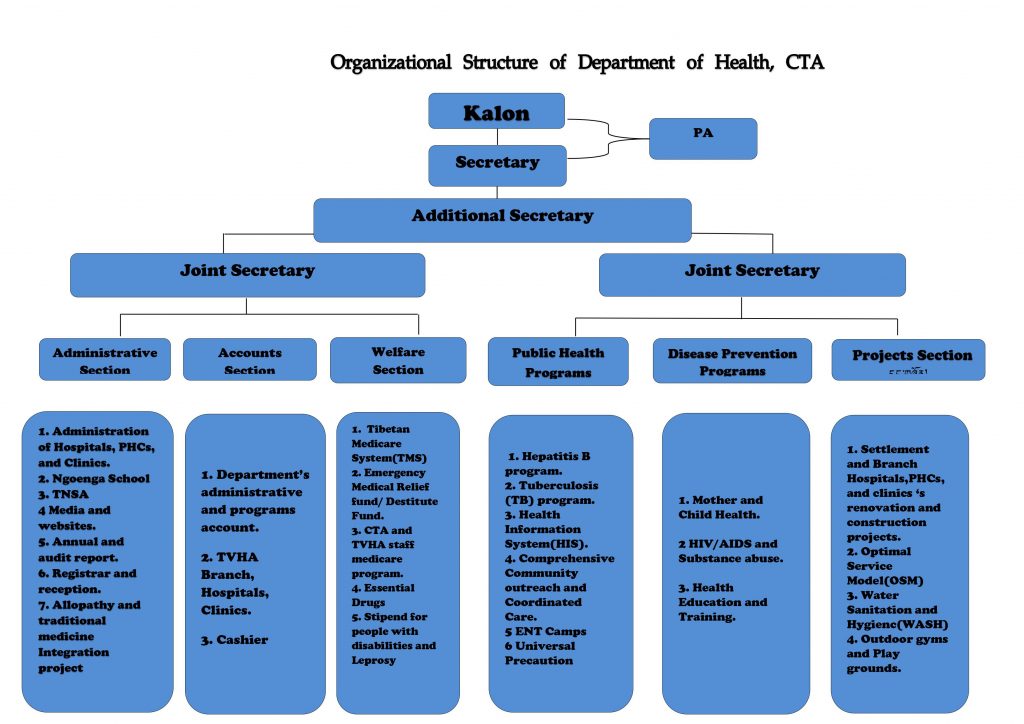 Division & Organization in Chart – Tibetan Health